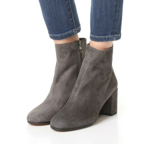 Vince | Shoes | Vince Suede Grey Blakely Heeled Booties | Poshmark